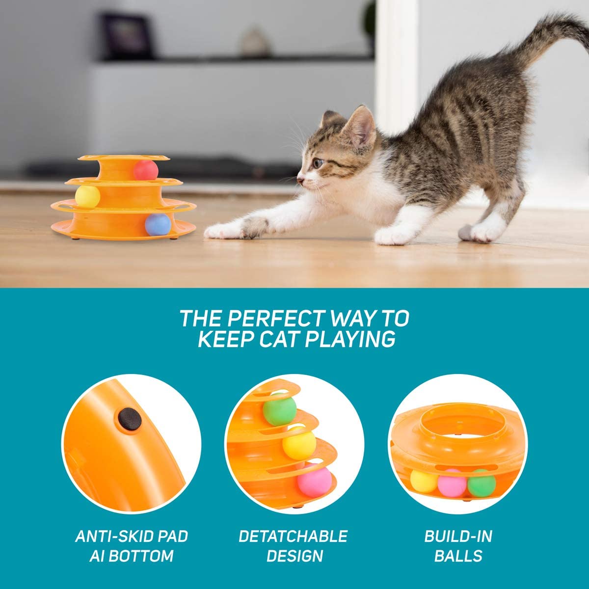 Cat Tower - 3 Levels of Interactive Play - Purrfectiion